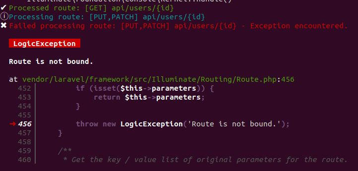 Route is not bound · Issue #479 · knuckleswtf/scribe · GitHub