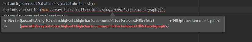 incompatible types: HIDataLabels cannot be converted to ArrayList ...