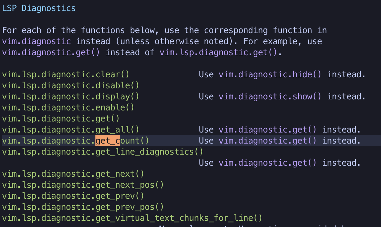 Bug Depracated Call To Vimlspdiagnosticgetcount · Issue 548 · Nvim Lualinelualinenvim