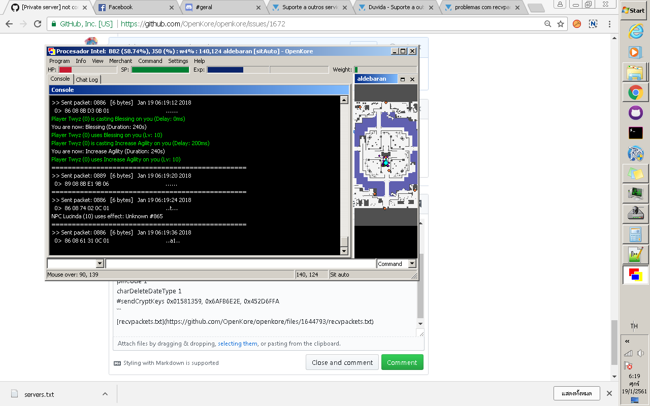 [Private server] not connect to map server · Issue #1672 · OpenKore/openkore · GitHub