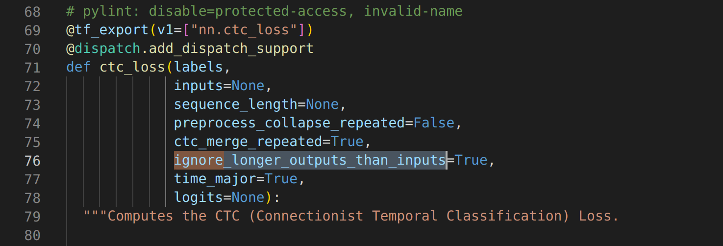 Pass Keyword Arguments In Keras Ctc To Tensorflow Ctc Function · Issue 9856