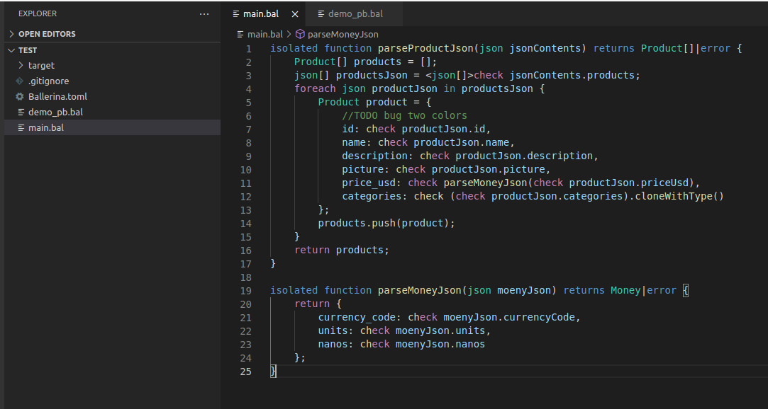check keyword has two colors · Issue #181 · wso2/ballerina-vscode · GitHub