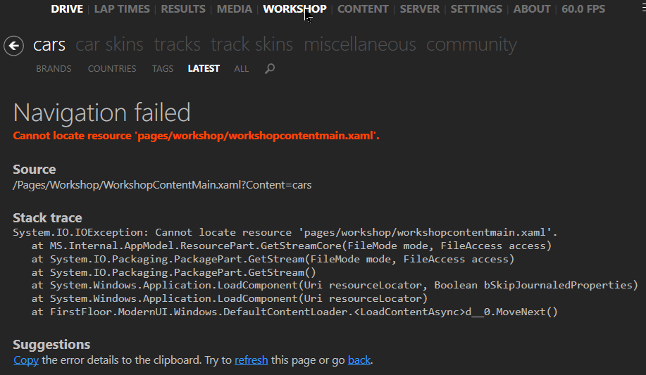 Workshop menu entry only has errors · Issue #72 · gro-ove/actools · GitHub