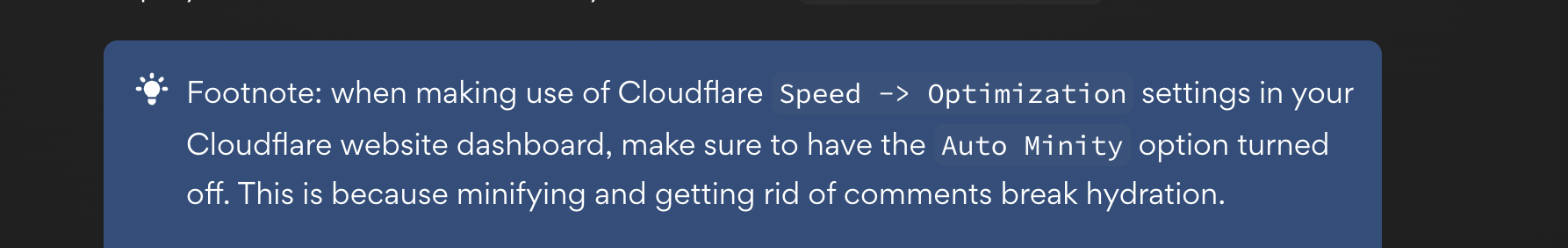 CloudFlare "Auto Minify" breaks SolidJS · Issue #185 · solidjs/solid-docs · GitHub