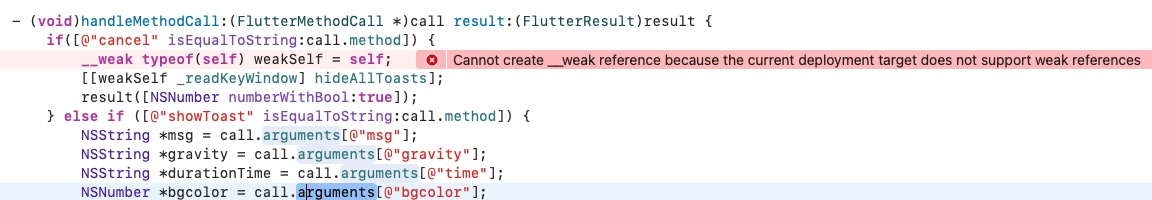 Compiled error on iOS · Issue #404 · ponnamkarthik/FlutterToast · GitHub