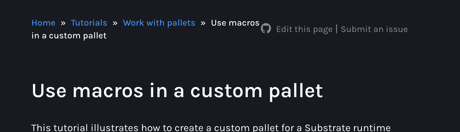Fix tutorial breadcrumb nav padding · Issue #1871 · polkadot-developers/substrate-docs · GitHub