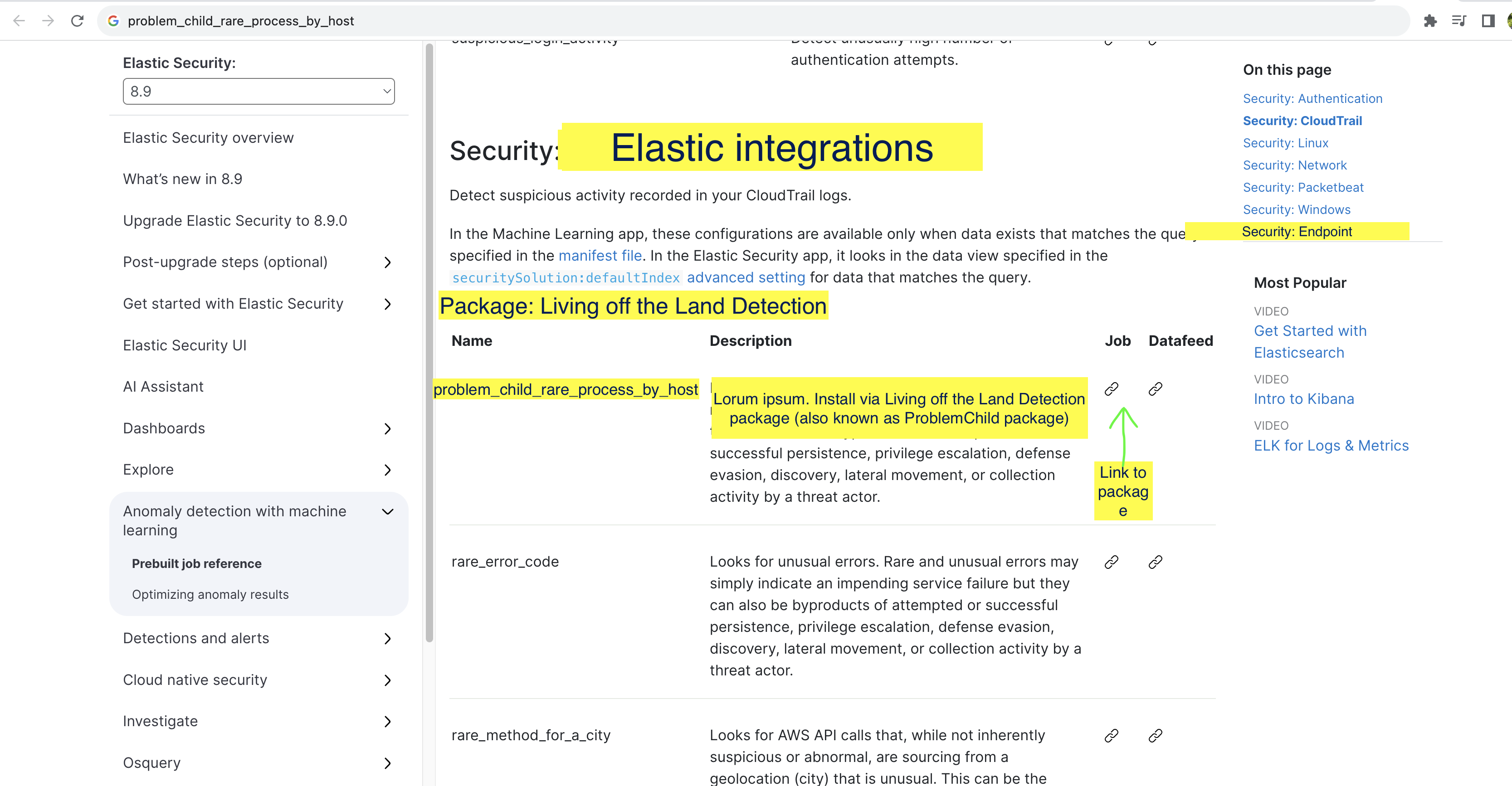 Add ML jobs installed via Elastic integrations to docs · Issue #3647 · elastic/security-docs ...