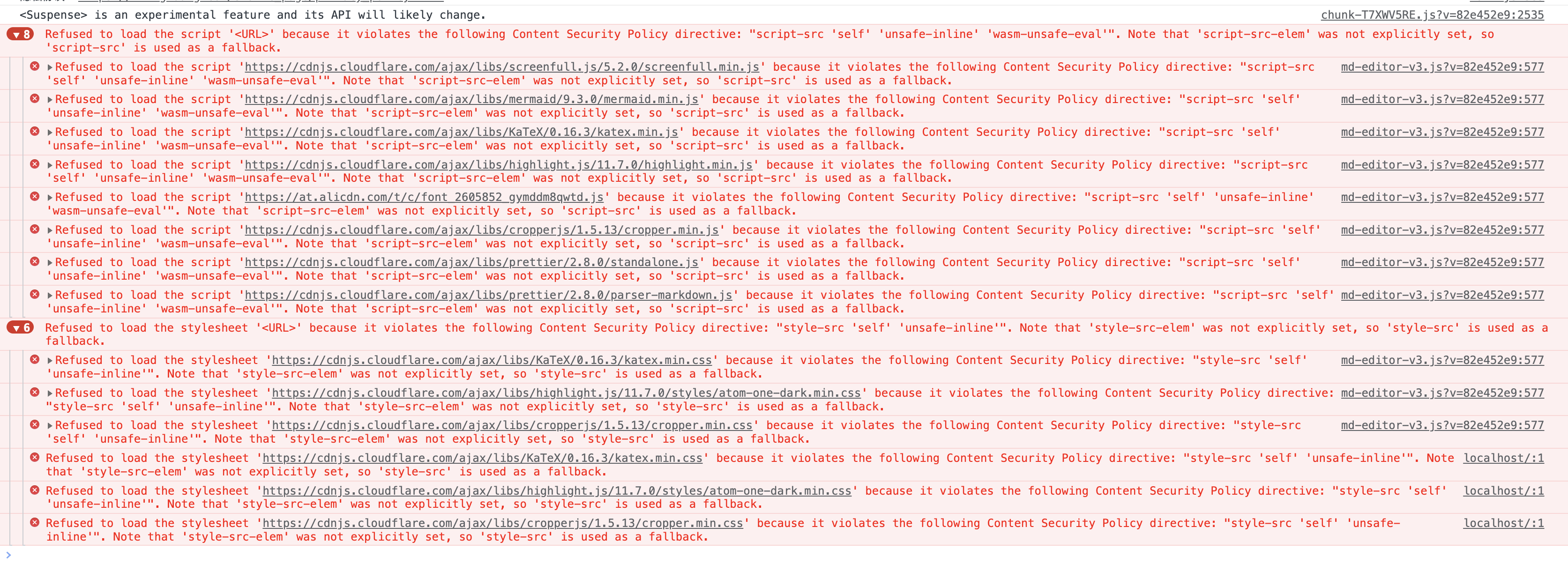 Nuxt 项目本跑起来，报了一些错误。如下： · Issue #213 · imzbf/md-editor-v3 · GitHub