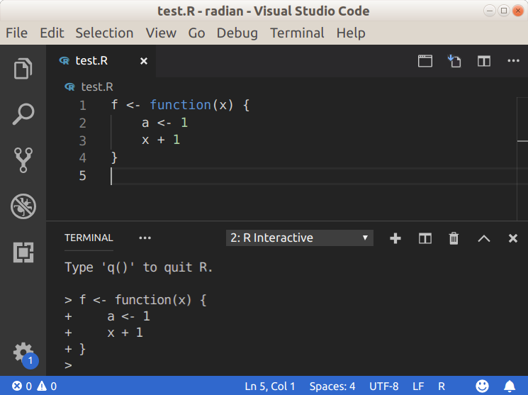 Messy indentation in console when sending text to Radian · Issue #117 · REditorSupport/vscode-R ...