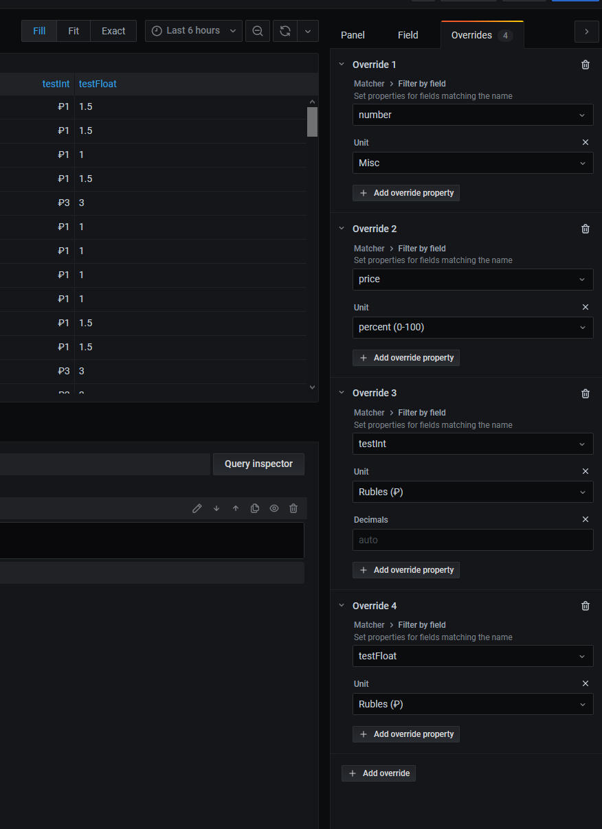 Regression Grafana 7 0 Cannot Apply A Unit Override On A Float Field · Issue 25645 · Grafana