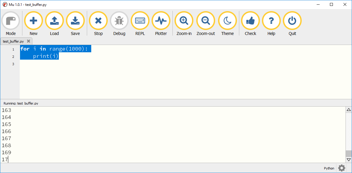 Program stops before completing loop · Issue #738 · mu-editor/mu · GitHub