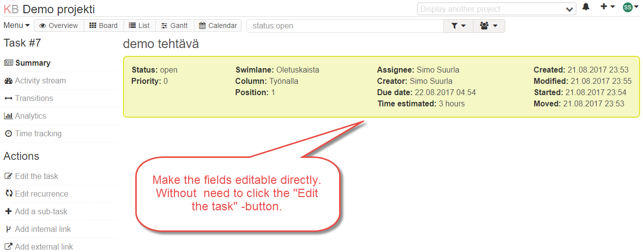 Please add possibility to edit task directly on task view · Issue #3403 · kanboard/kanboard · GitHub