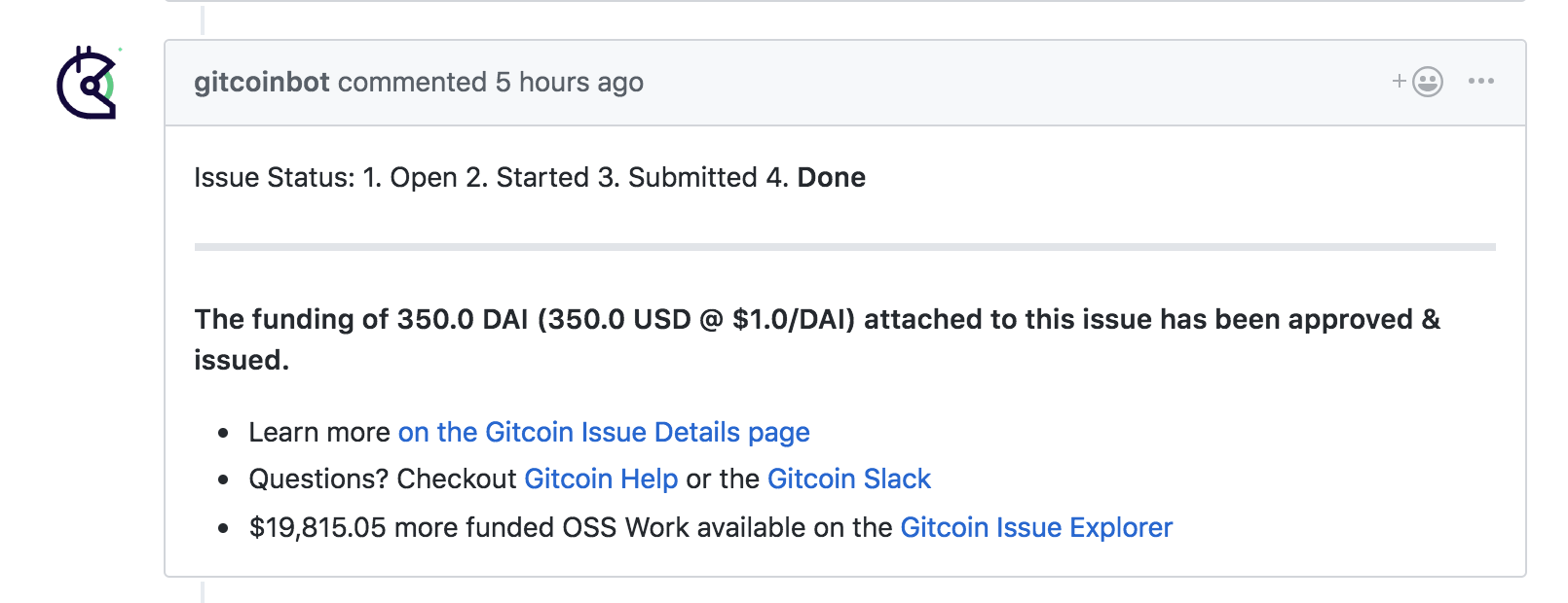 Advanced Payout --> Incorrect Stats / Gitcoin Bot Comments · Issue #2125 · gitcoinco/web · GitHub