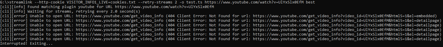 plugins.youtube Refer to #3724 "Unable to open URL: https://youtube.com/get_video_info" when ...