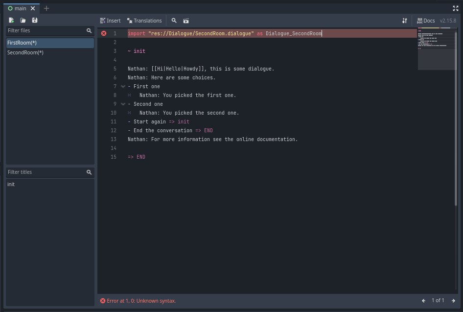 Error when two files try to import each other · Issue #189 · nathanhoad/godot_dialogue_manager ...