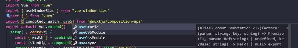 enable Vuex useStore import for Composition API · Issue #8667 · nuxt/nuxt · GitHub