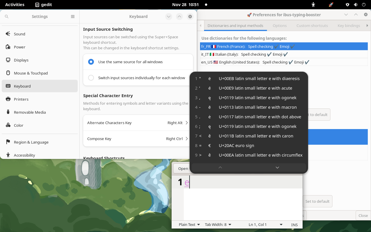 IBus input method to quickly find equivalent locale character for a given ASCII character ...
