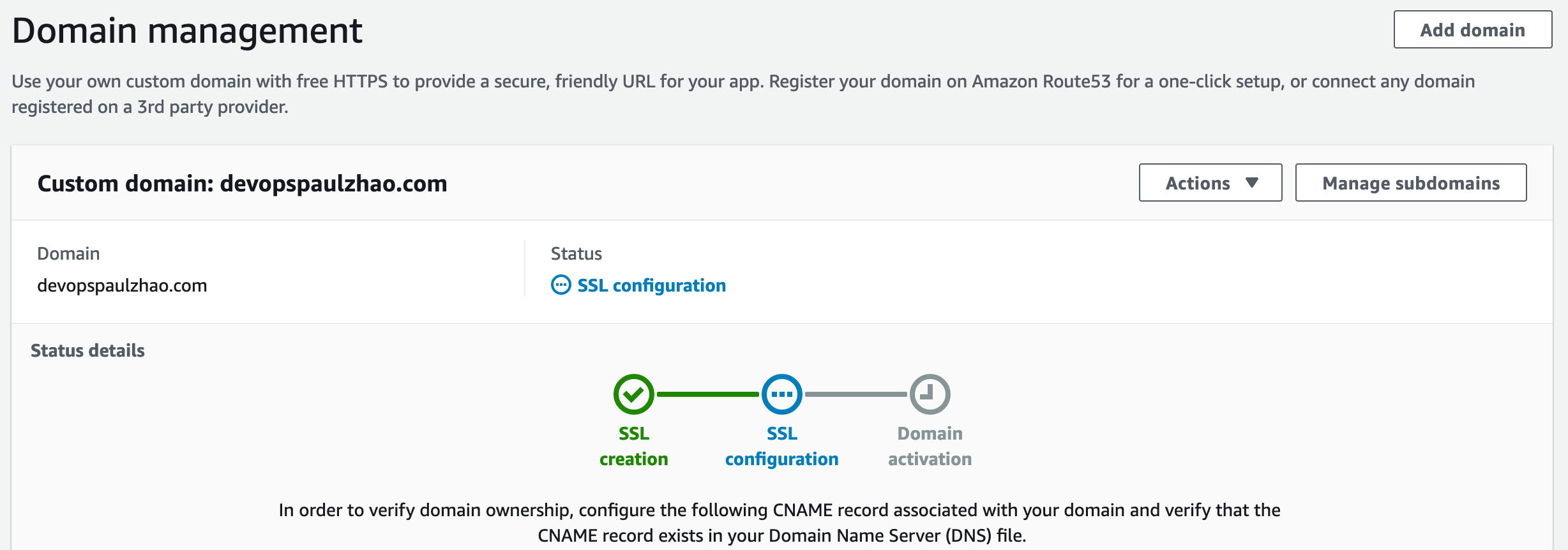 Stuck In Ssl Configuration For Couple Of Hours · Issue 937 · Aws Amplify Amplify Hosting · Github