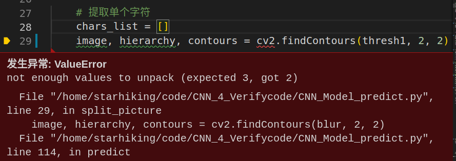 not enough values to unpack (expected 3, got 2) · Issue #1 · percent4/CNN_4_Verifycode · GitHub