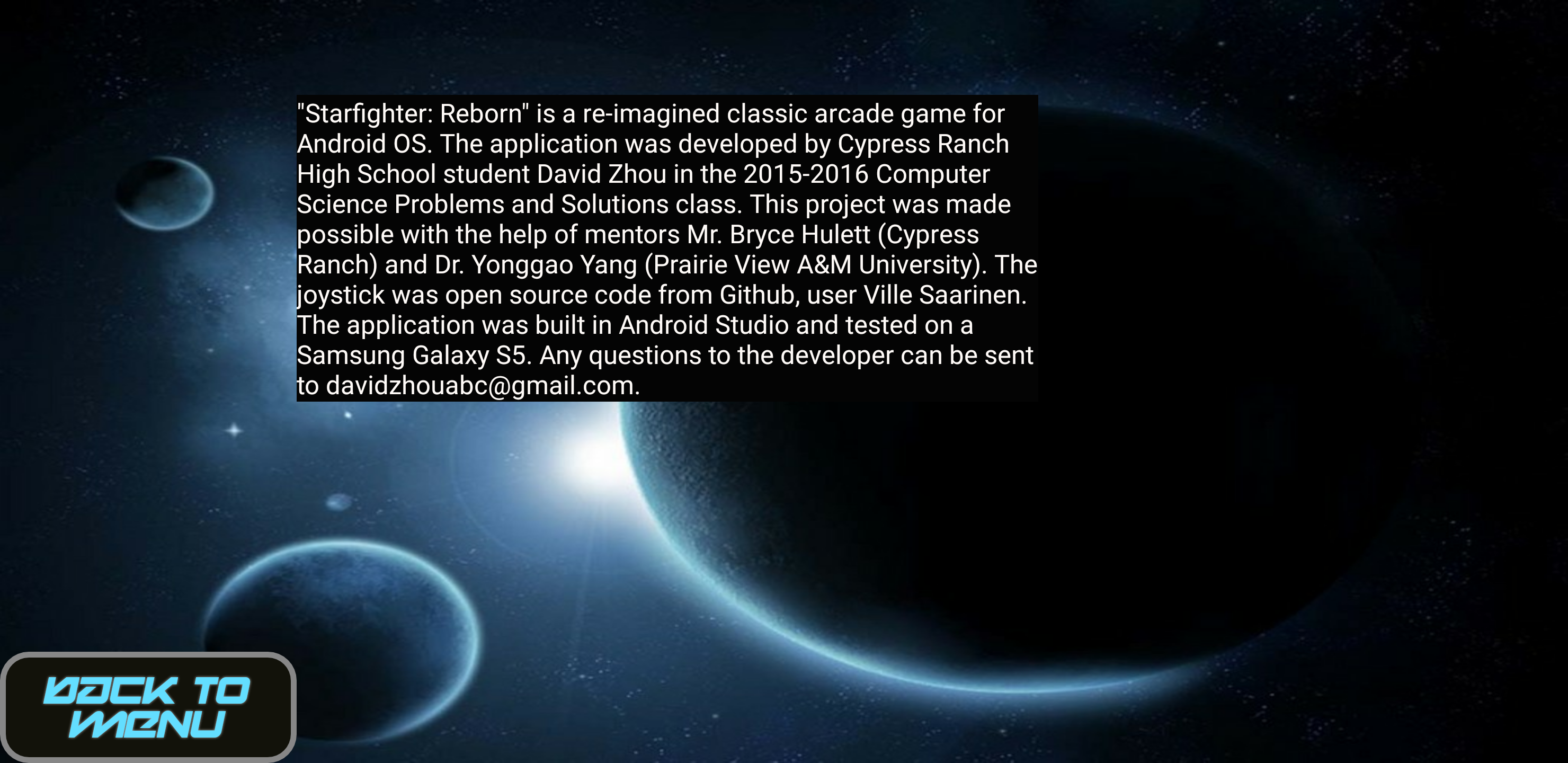 GitHub - davidzhou9/Starfighter-Reborn: Re-imagined Starfighter game for Android devices