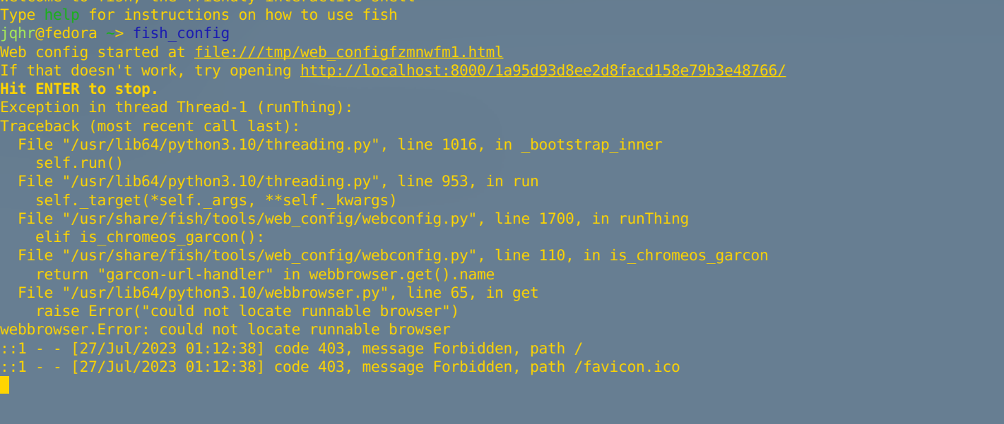 [Discussion] fish_config 403 · Issue #877 · 89luca89/distrobox · GitHub
