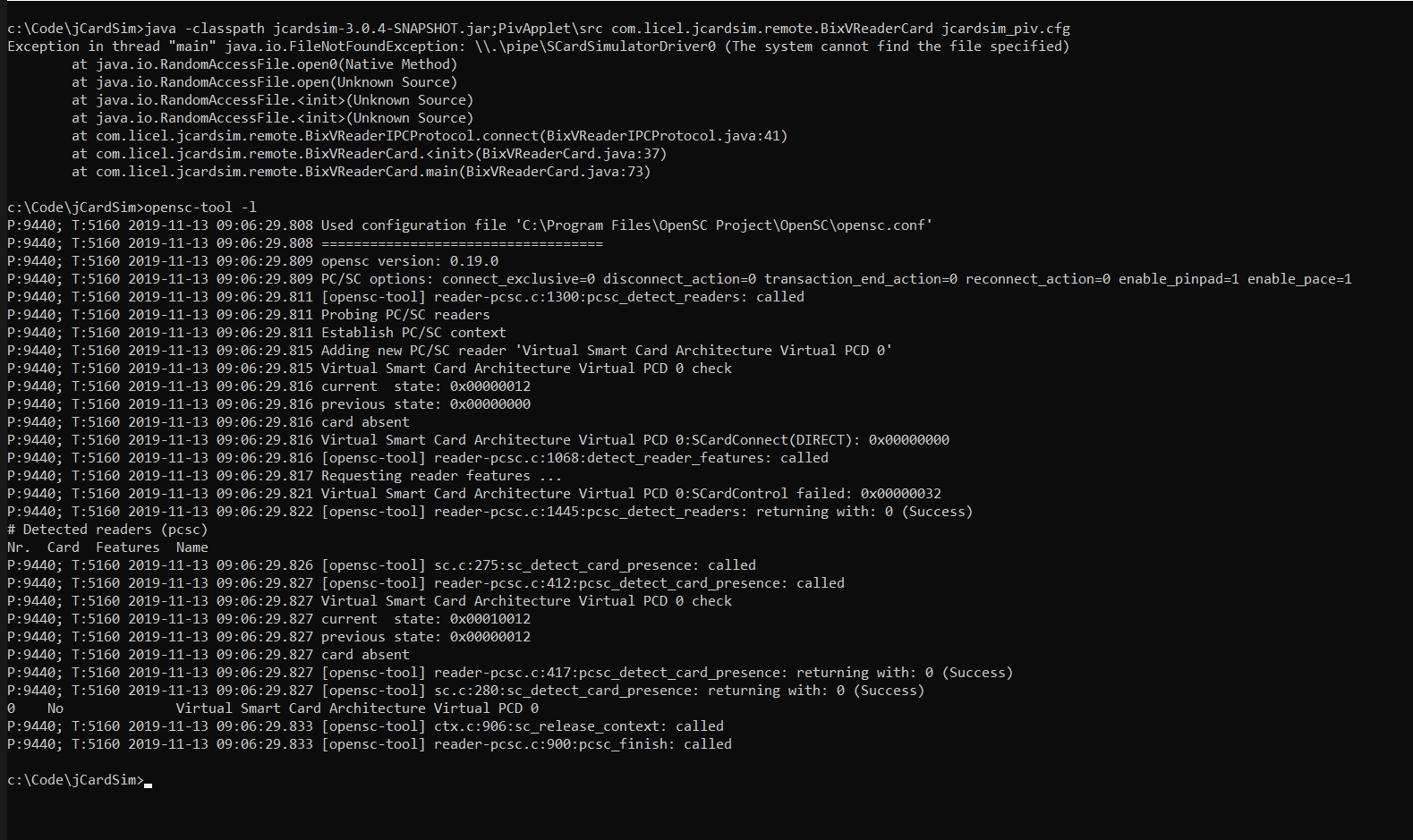 Problem in Smart Card Simulator step 8 · Issue #1838 · OpenSC/OpenSC · GitHub