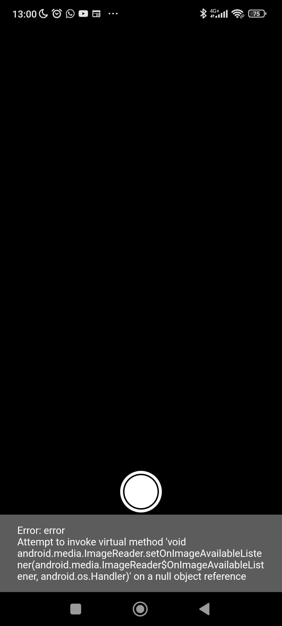 Camera fails to start on some devices, App throws `Attempt to invoke virtual method 'void ...