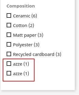 Faceted search: Add a toogle allowing to enable / disable the display of Features' customized ...