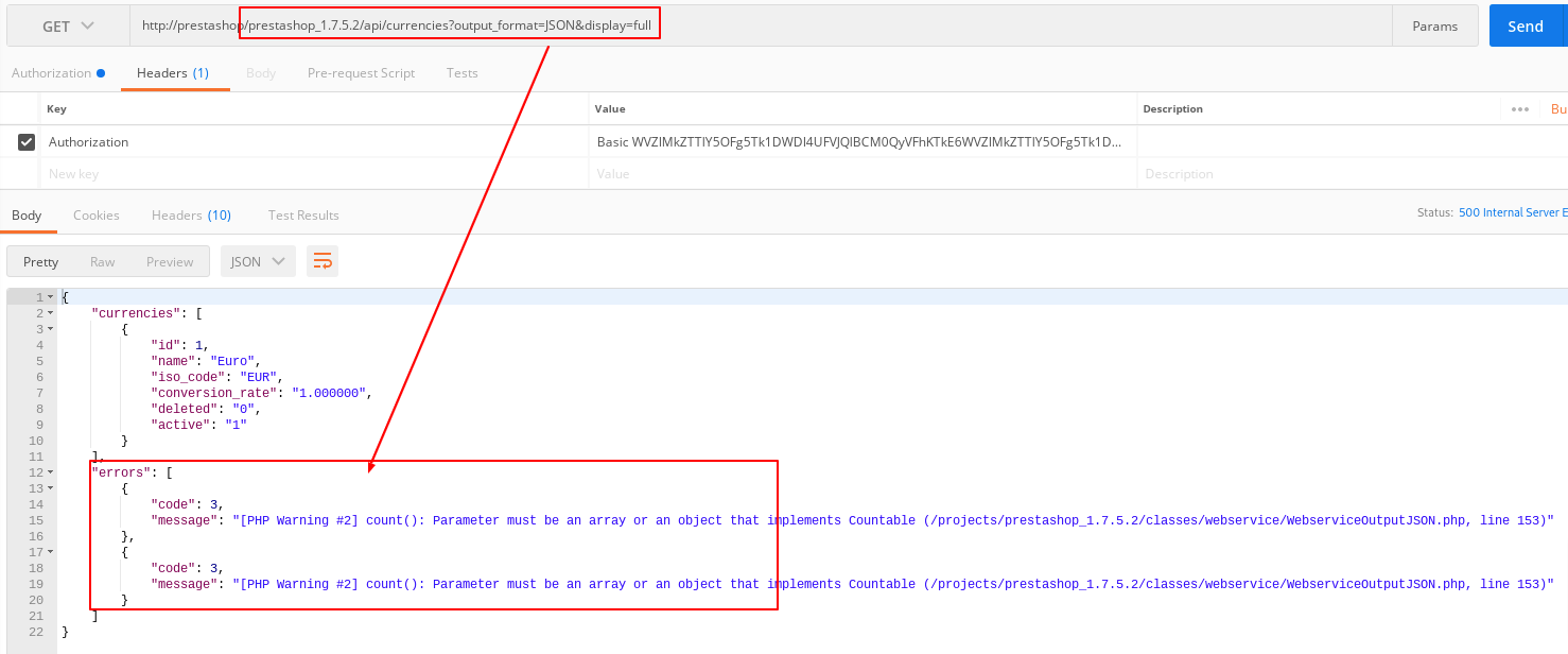 500 Internal Server Error When Trying To Fetch Currencies From Api · Issue 23472 · Prestashop 9519
