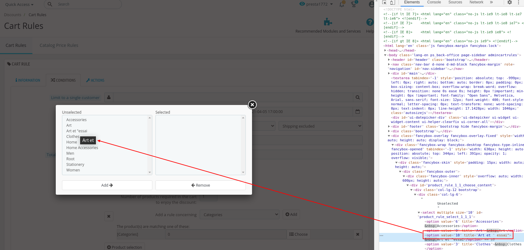 BO / Cart rule / titles not neutralized · Issue #23540 · PrestaShop/PrestaShop · GitHub