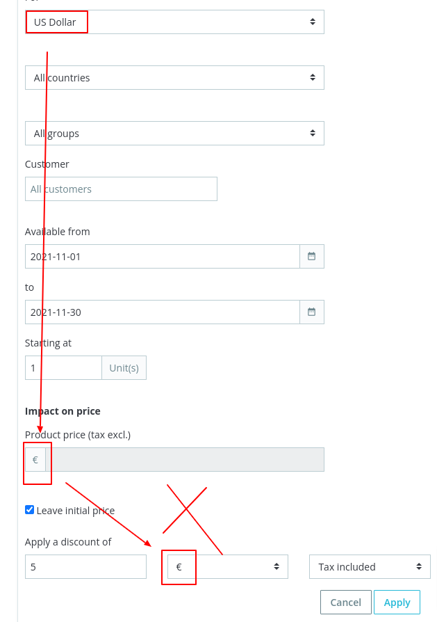 [BO] Product page, Specific prices - Change currency don't change Symbol · Issue #26482 ...