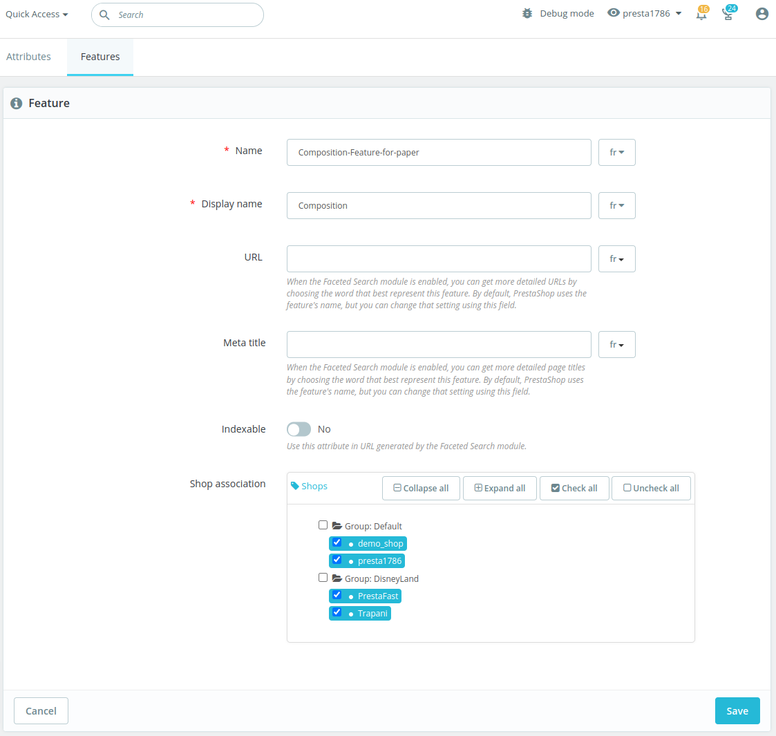Product Features Name Differ Between Display And Internal Name · Issue 29207 · Prestashop 
