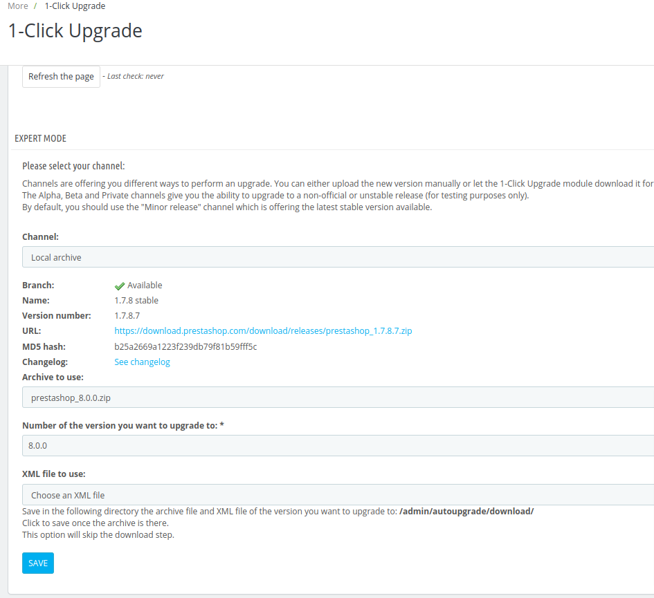 [AutoUpgrade] The shop breaks while upgrading without xml file (from local archive) · Issue ...