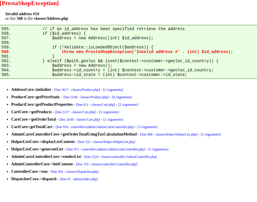 [BO] Can't view shopping carts if customer has no address · Issue ...