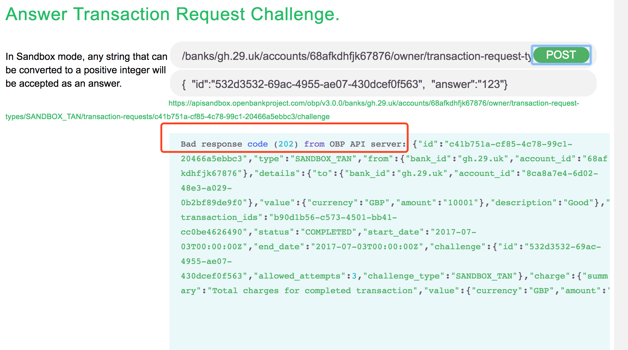 Error Response code as following picture · Issue #624 · OpenBankProject/OBP-API · GitHub