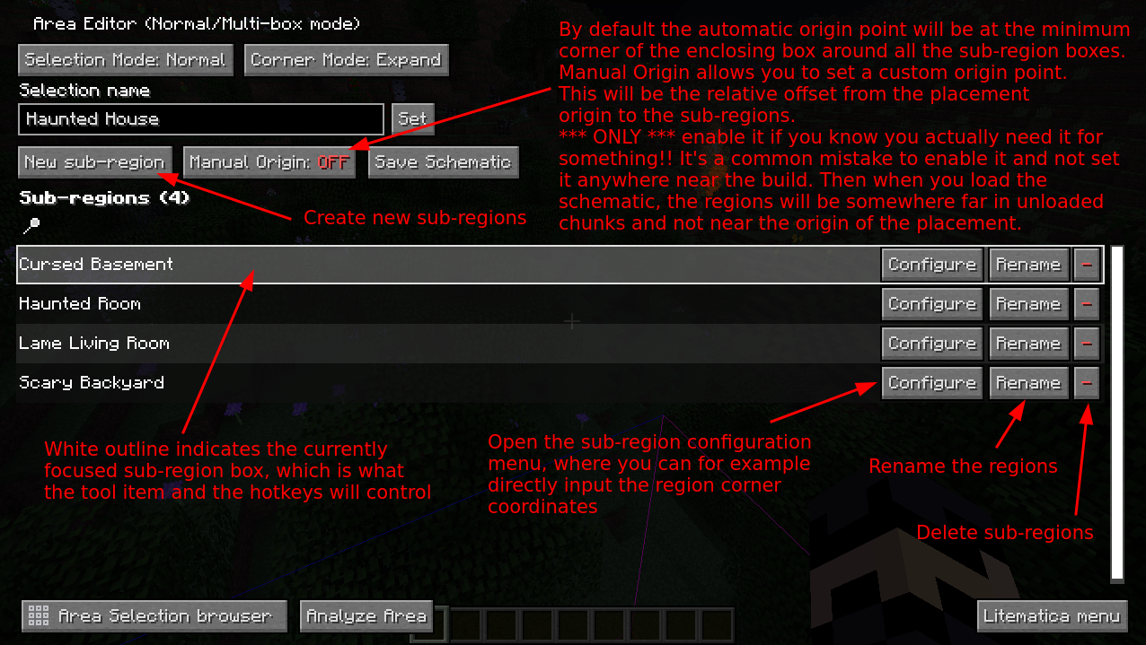 Multi‐Region Area Selections (pre‐mod‐rewrite) · maruohon/litematica Wiki · GitHub