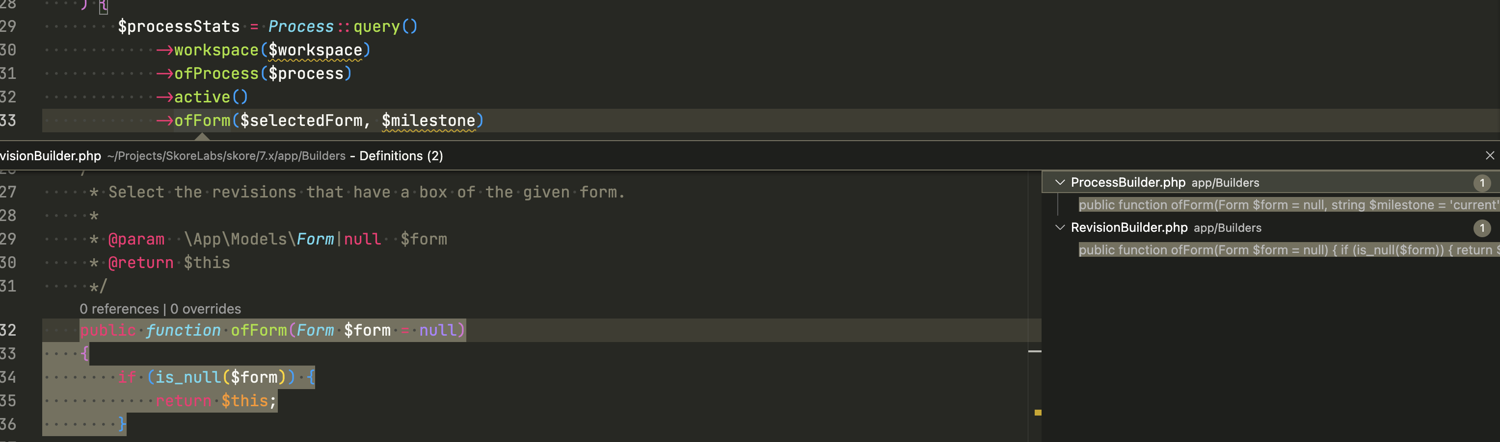 Issue detecting method's origin from a chained of methods · Issue #209 · DEVSENSE/phptools-docs ...