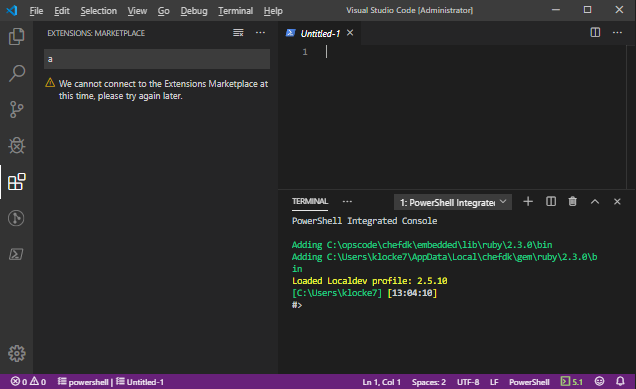 Cannot connect to the Extensions Marketplace if opened as administrator ...