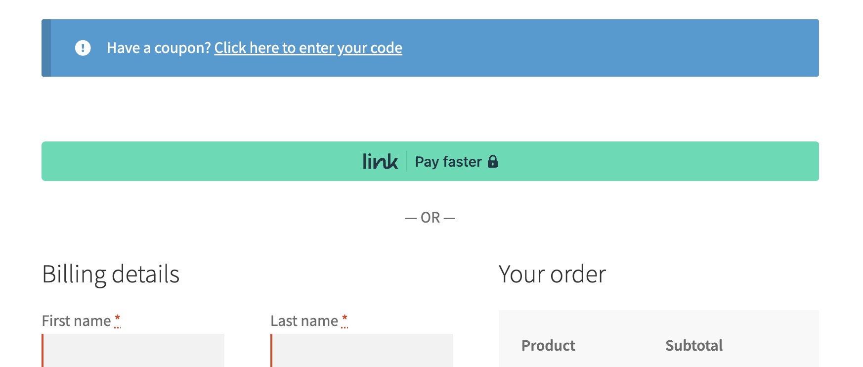 Stripe Link button do not disappear even if it is disabled · Issue #2479 · woocommerce ...