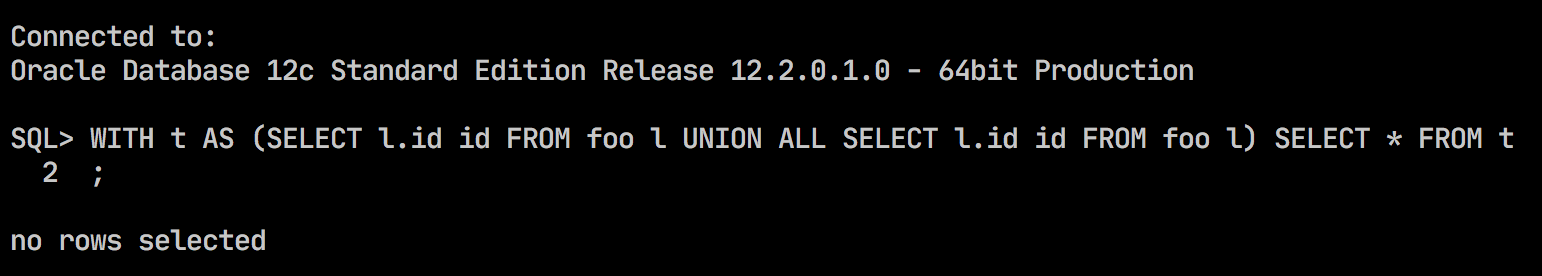 Oracle 12c Ora 00900 Invalid Sql Statement With Recursive With 5104