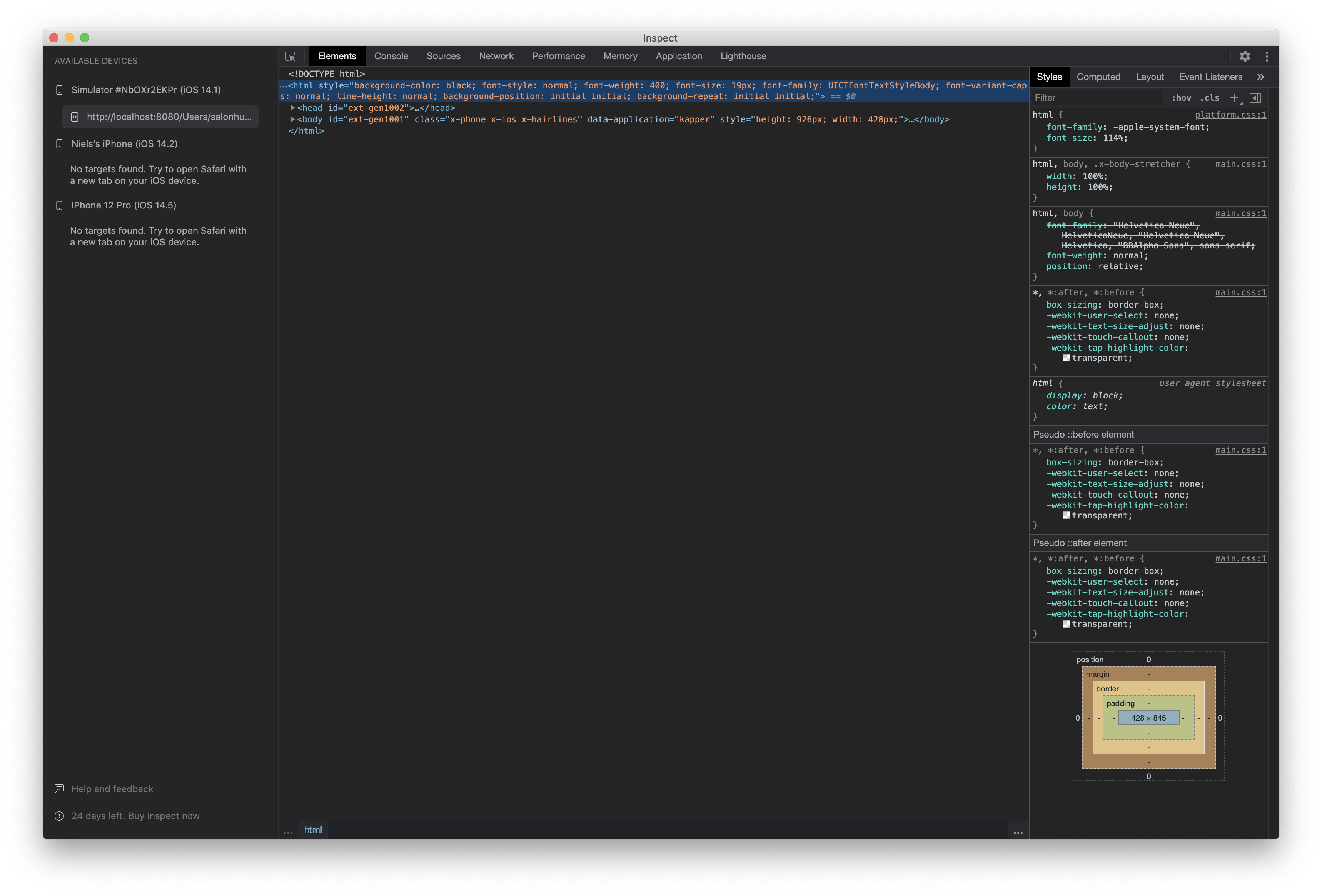 Not possible to edit the style of an element using the Styles sidebar · Issue #19 · inspectdev ...