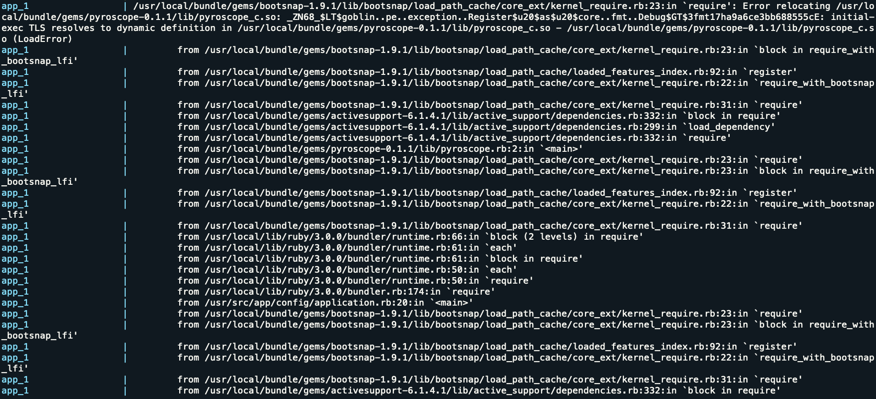 Ruby Gem / Pip Package Intallation on Alpine · Issue #501 · grafana/pyroscope · GitHub