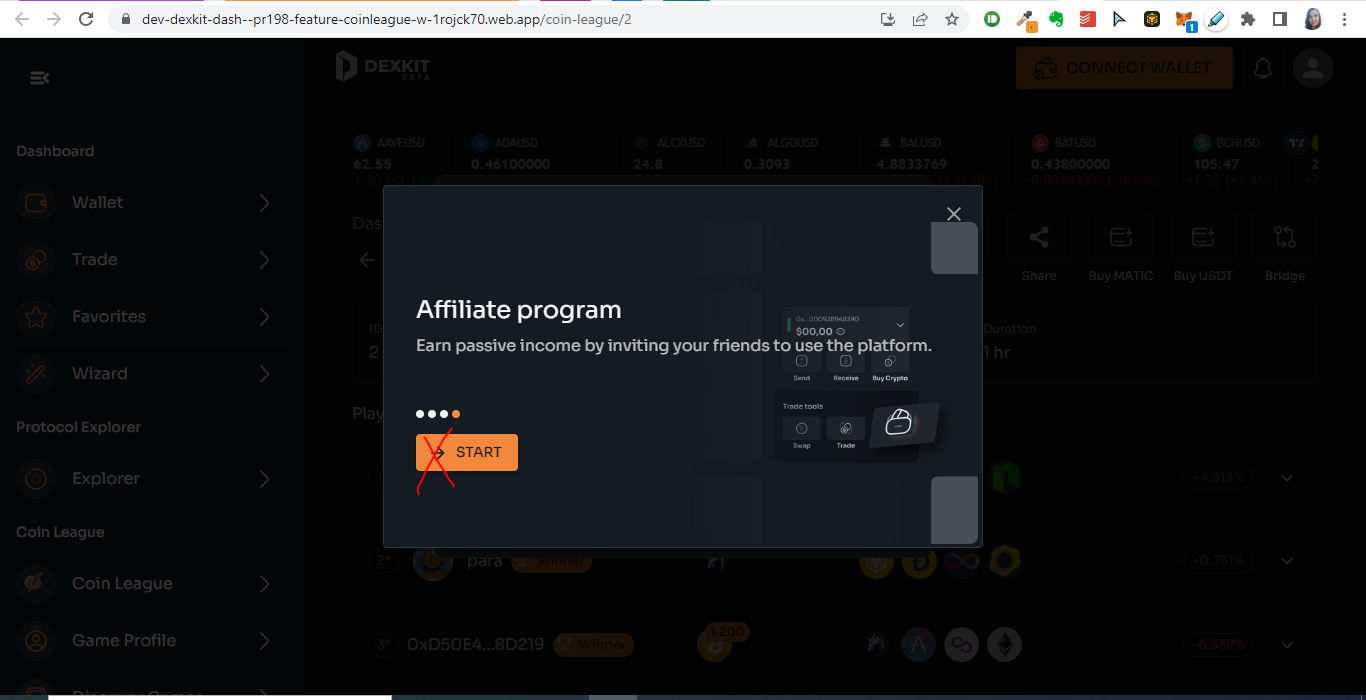 Remove arrow from "Start" button in Onboarding [desktop and mobile] · Issue #209 · DexKit/dexkit ...