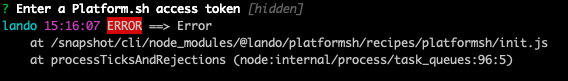 lando init with platformsh recipe fails after entering token · Issue #184 · lando/platformsh ...