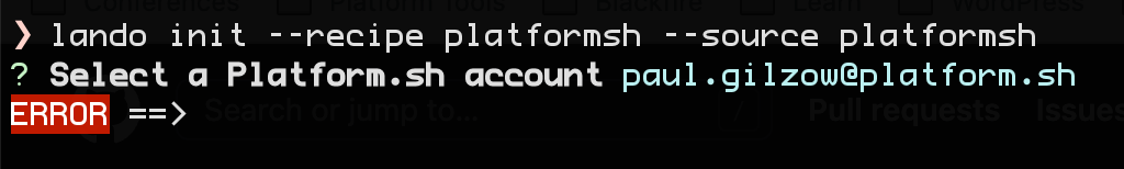 lando init with platformsh recipe fails after entering token · Issue #184 · lando/platformsh ...