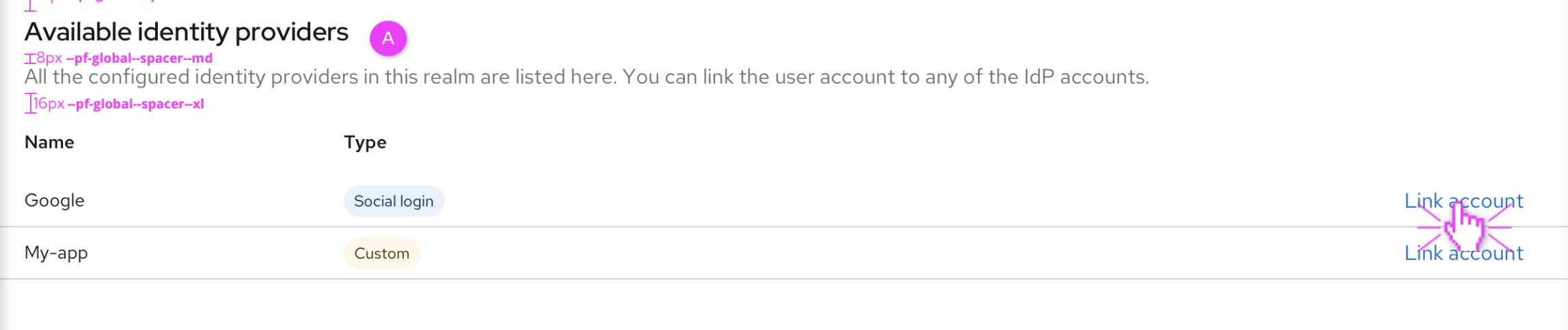 [UX Review] User > identity provider links: "Social" label should change to "Social login ...