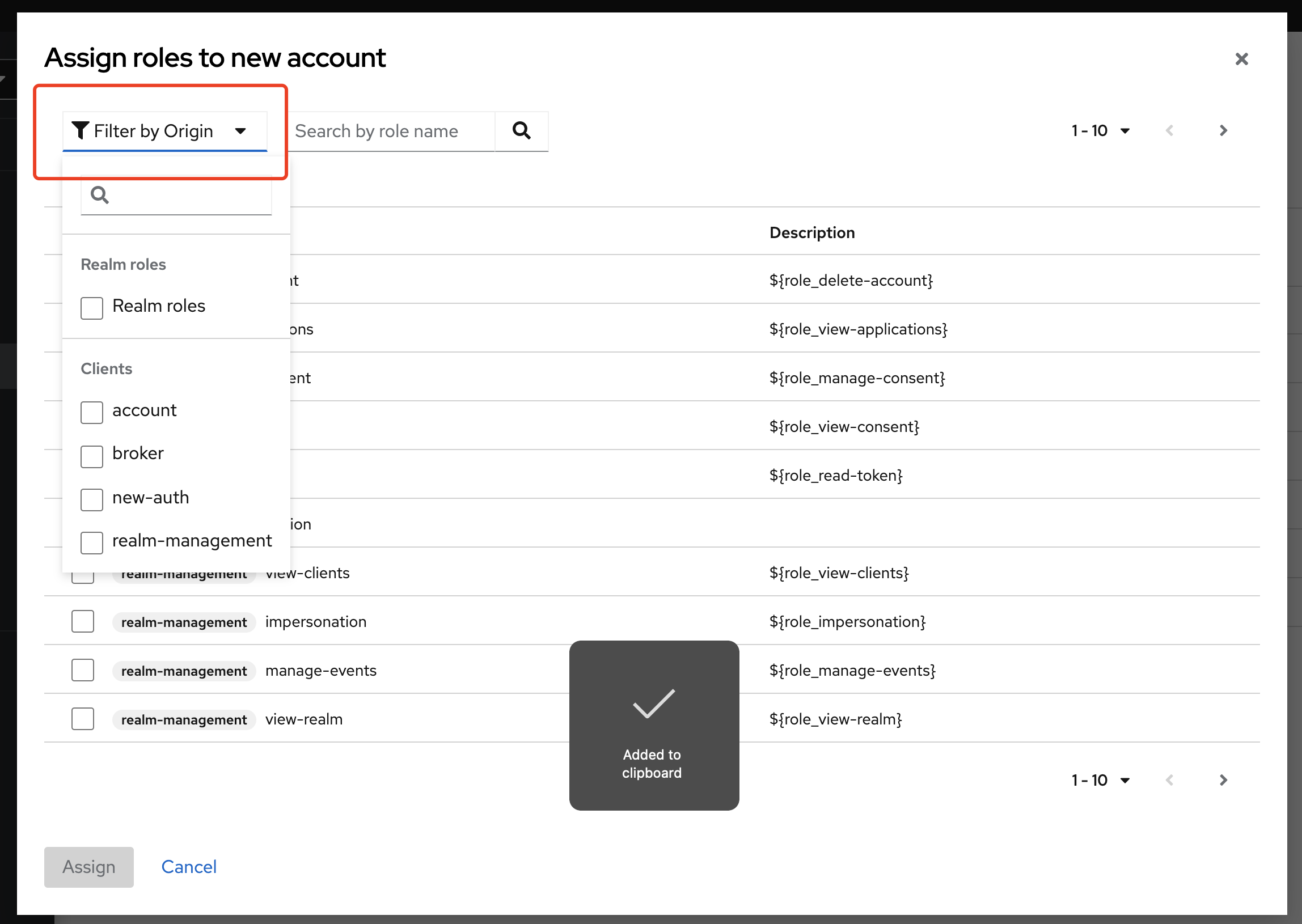 [UX Review] Users > role mappings > assign role modal: the modal flashes when clicking the modal ...