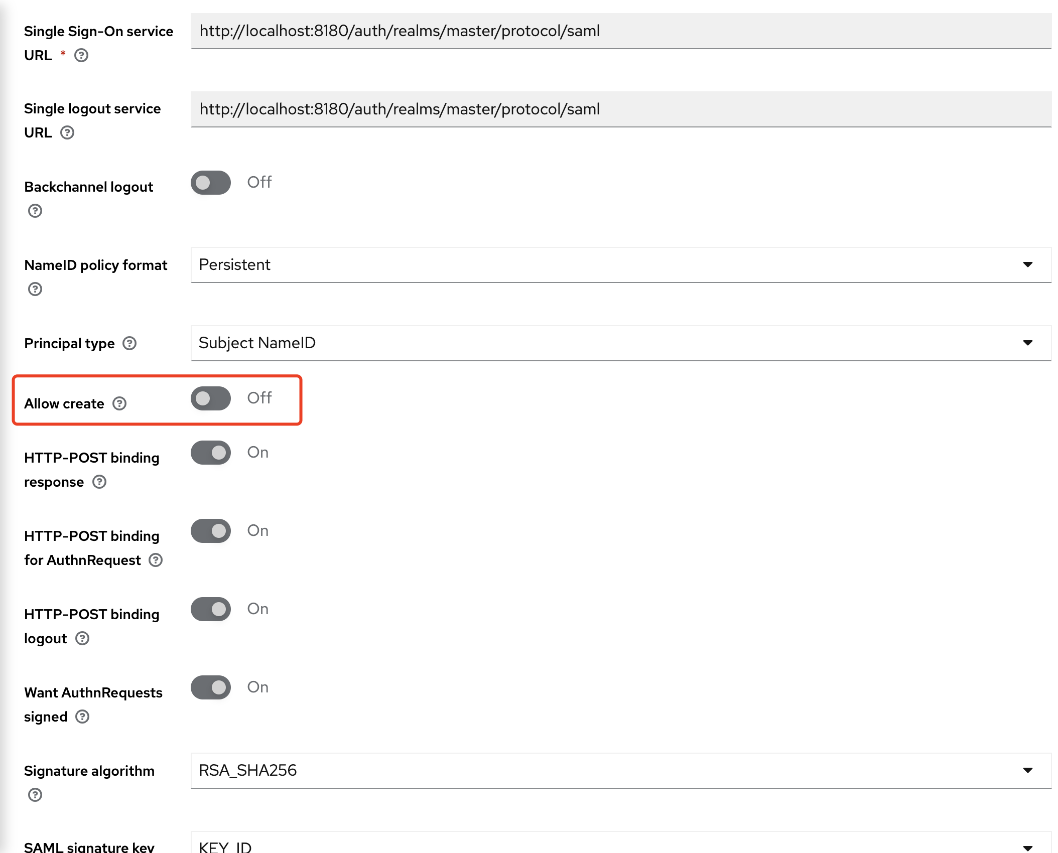 [UX Review] Add SAML provider: some data import from the the SAML entity descriptor is not ...