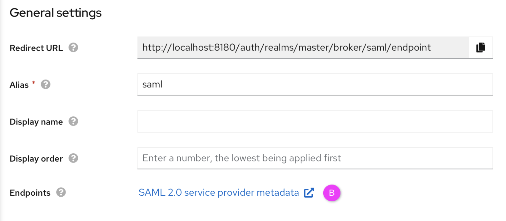 [UX Review] SAML IdP details: "Endpoints" and "Service provider entity ...