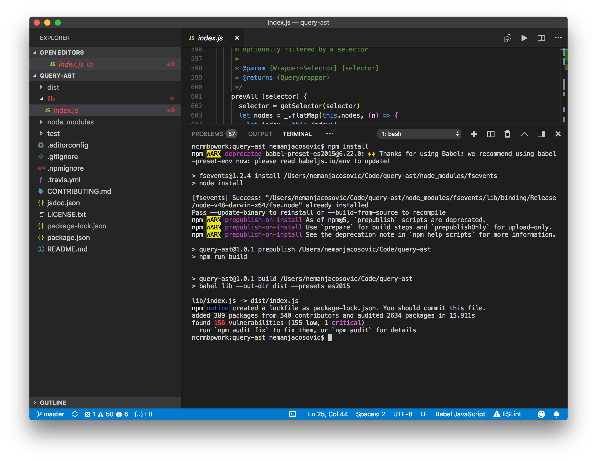 Found 156 vulnerabilities (155 low, 1 critical) · Issue #8 · salesforce-ux/query-ast · GitHub